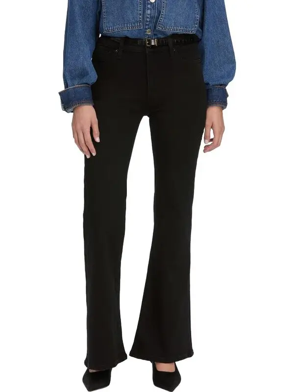 FRAME Pixie Icon High-rise Flare Jeans - Black