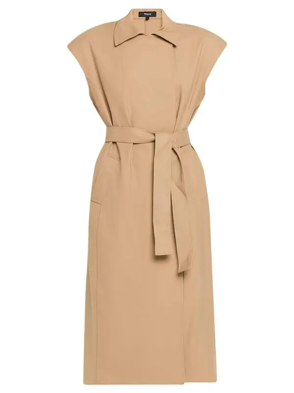 Theory Wool Maxi Dress - New Camel