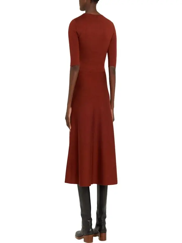 Gabriela Hearst Seymore Wool-cashmere Midi Dress - Burnt Sienna