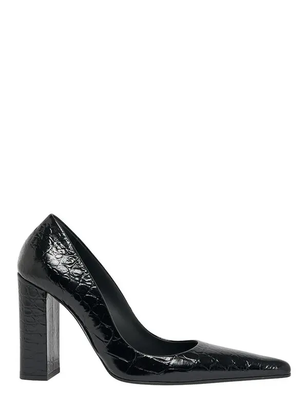 Alaïa Crocodile Printed Leather Pumps - Noir
