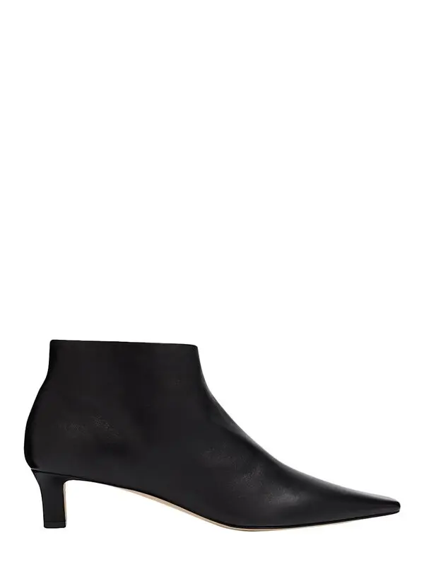 THE ROW Carla Nappa Leather Booties - Black
