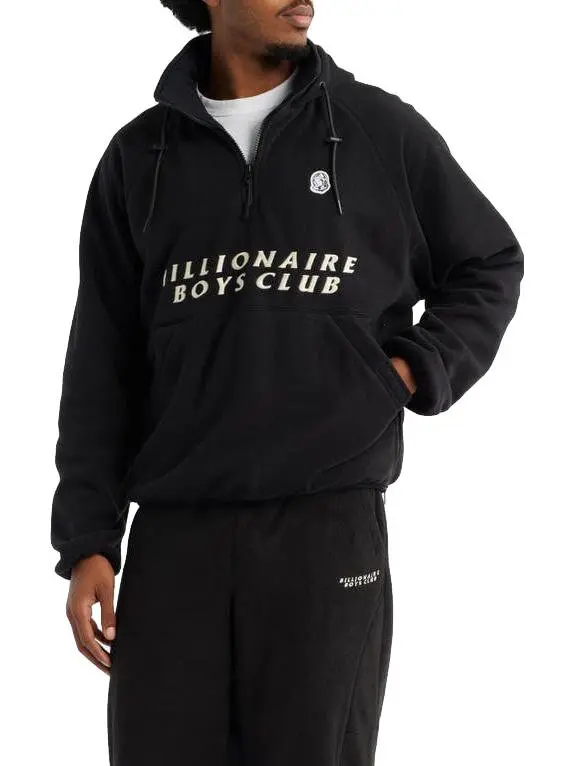 BILLIONAIRE BOYS CLUB Bb Windrunner Hooded Fleece Quarter Zip Pullover - Black