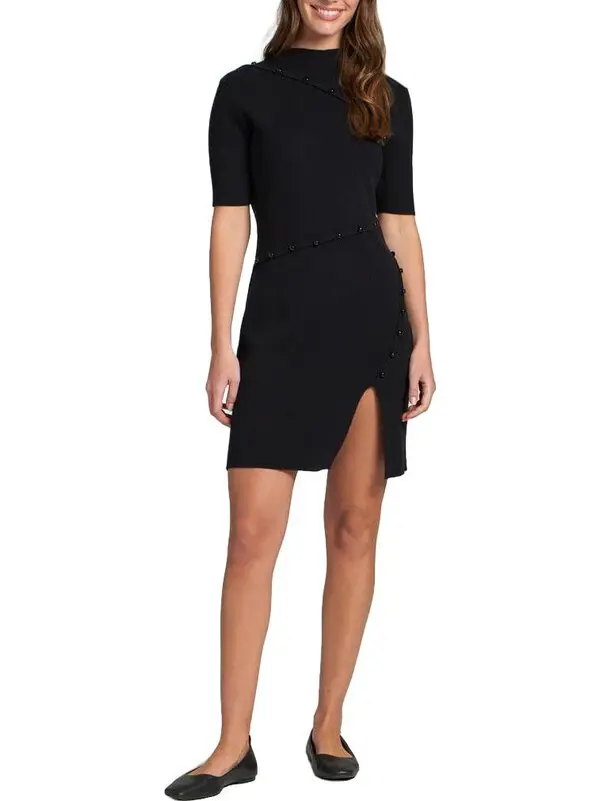 APNY Bead Detail Sweater Dress - Black