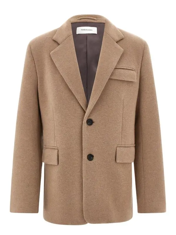 FERRAGAMO Jersey Interlock Blazer - Beige