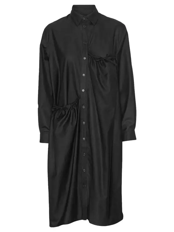 Henrik Vibskov Gathered-detail Shirt Dress - Black