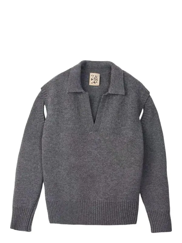 Camper Polo-neck Sweater With Split Sleeves - Grey