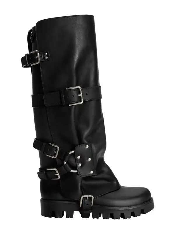 Dolce & Gabbana Buckle-strap Biker Boots - Black