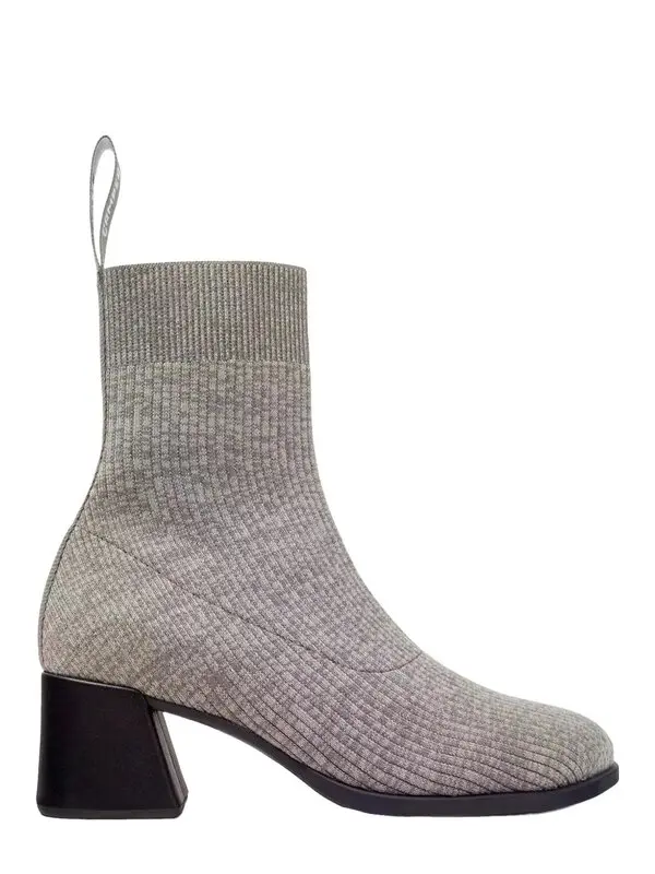 Camper 65mm Kora Knitted Ankle Boots - Grey