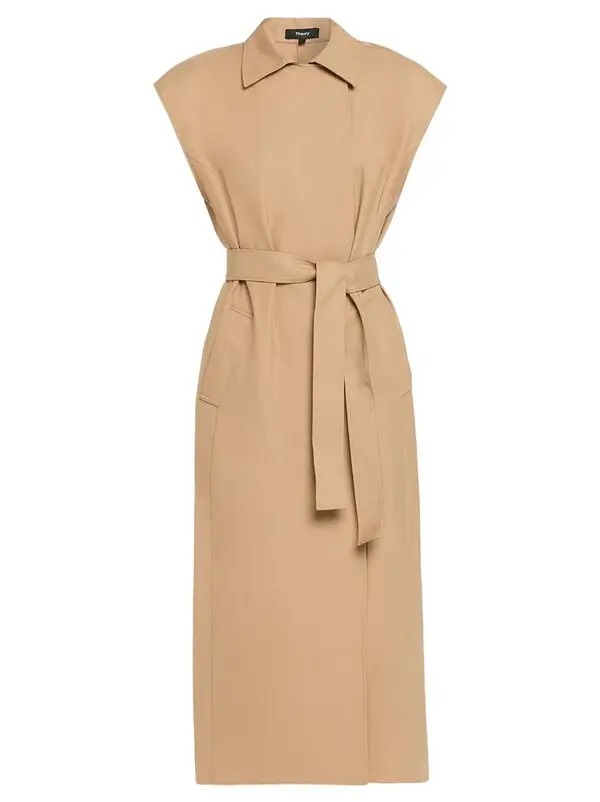 Theory Trench-style Wool Maxi Dress - New Camel