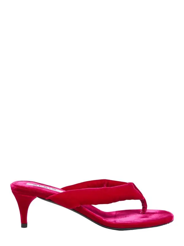 Alaïa Velvet Kitten-heel Thong Sandals - Fuchsia