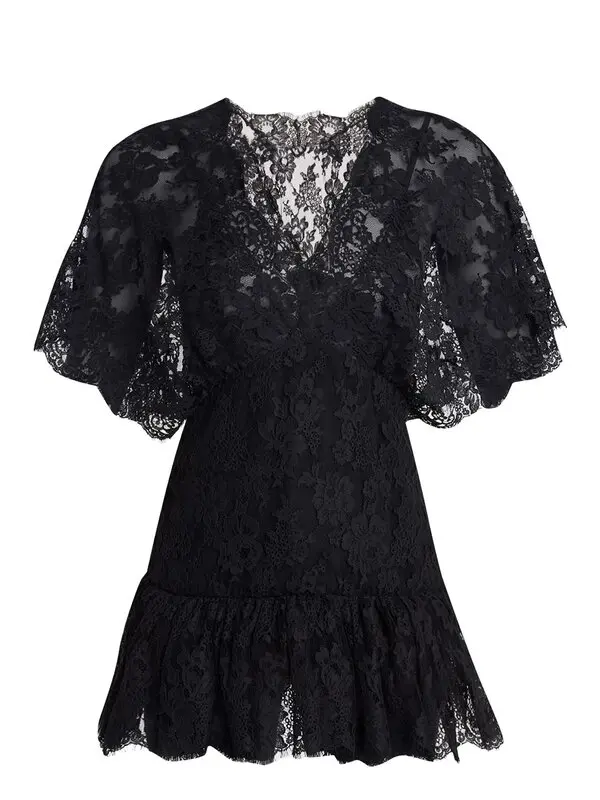 Chloé Lace Short-sleeve Top - Black