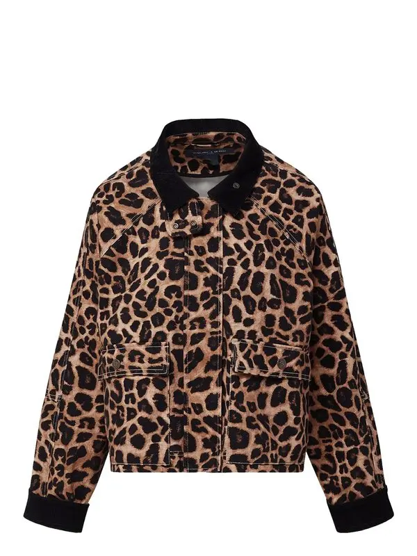 Veronica Beard Arlo Leopard Chore Jacket - Washed Leopard