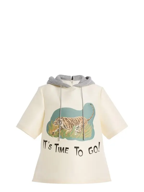 Brandon Maxwell The Aine Hooded Wool-silk Top - Multi