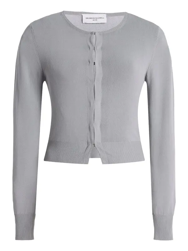 Brandon Maxwell The Ellery Shrunken Cardigan - Grey