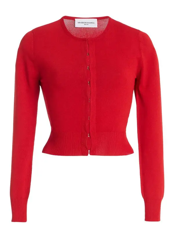 Brandon Maxwell The Ellery Shrunken Cardigan - Red