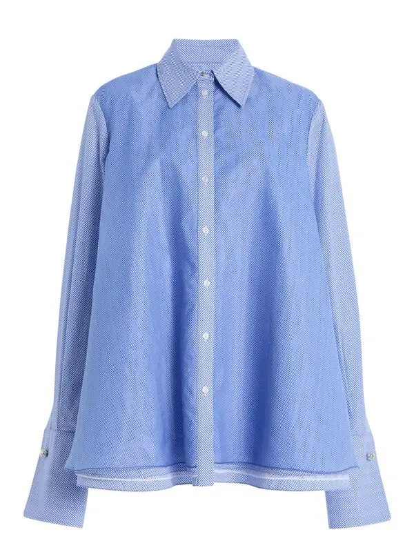 Brandon Maxwell The Vaughn Layered Shirt - Light Blue