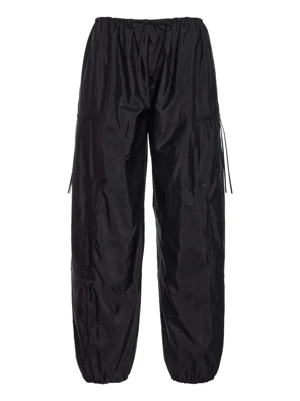 Brandon Maxwell The Scout Relaxed Technical Silk Straight-leg Cargo Pants - Black