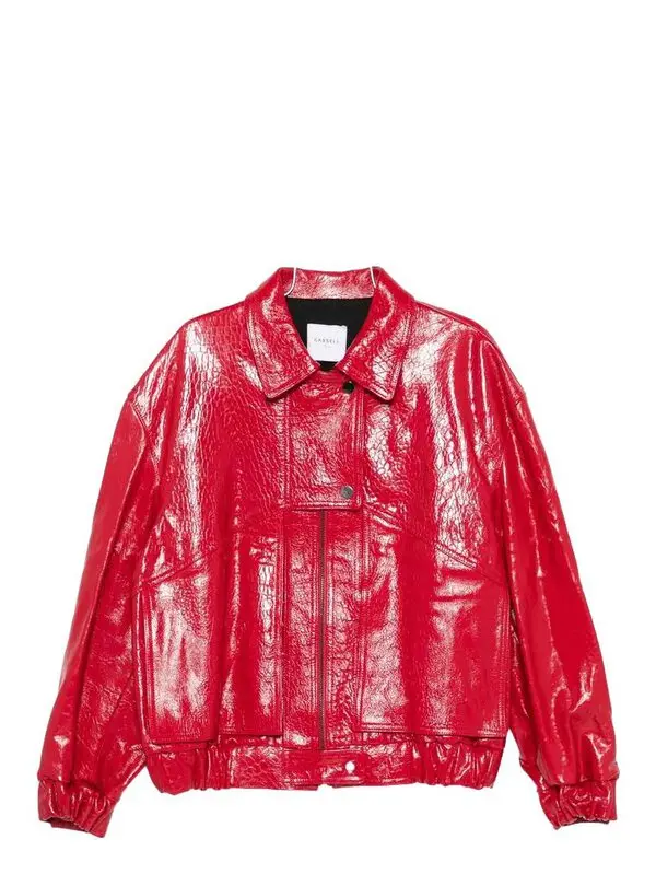 CASSELL Bomber Leather Jacket - Red