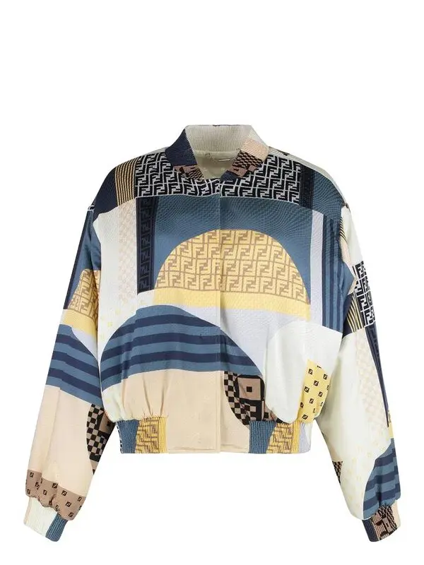 Fendi Reversible Satin Bomber Jacket - Multicolor