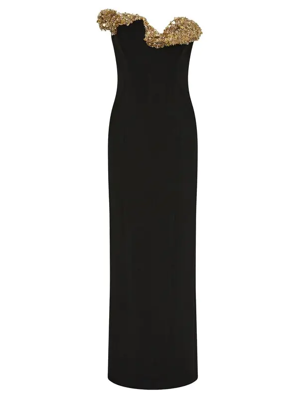 Rachel Gilbert Lucca Beaded Gown - Black