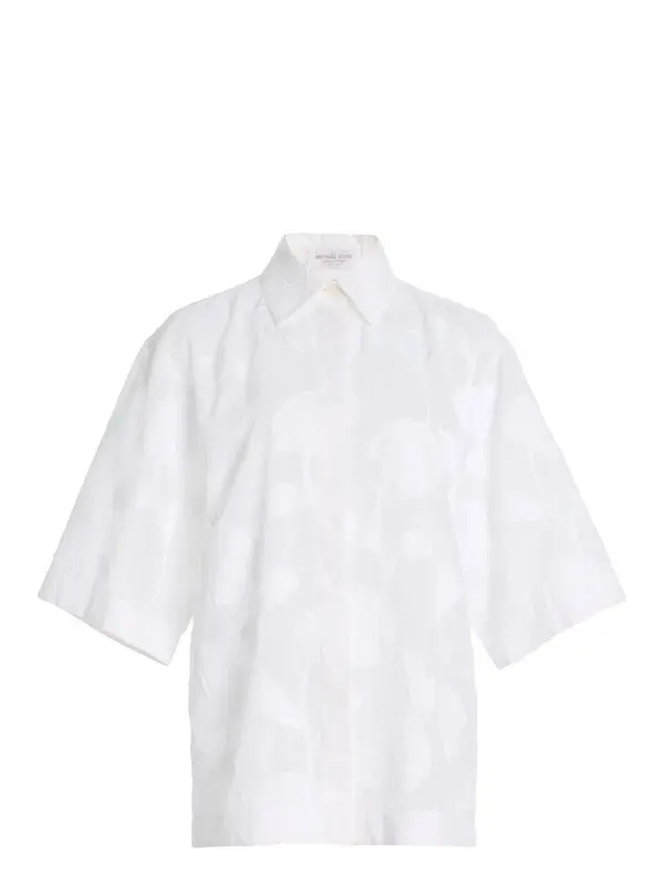 Michael Kors Fil Coupé Collared Shirt - White