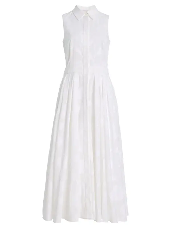 Michael Kors Floral Fil Coupé Midi Shirt Dress - White