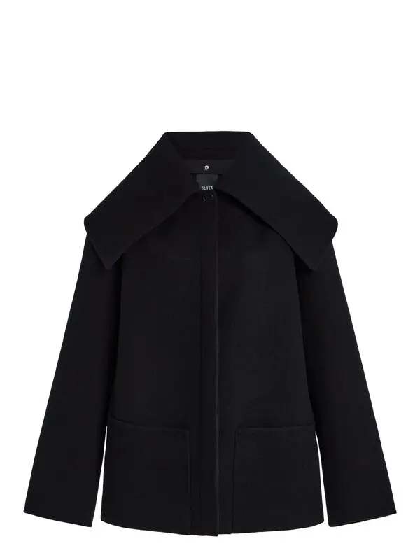 Bevza Kozhukh Cashmere-wool Short Coat - Black