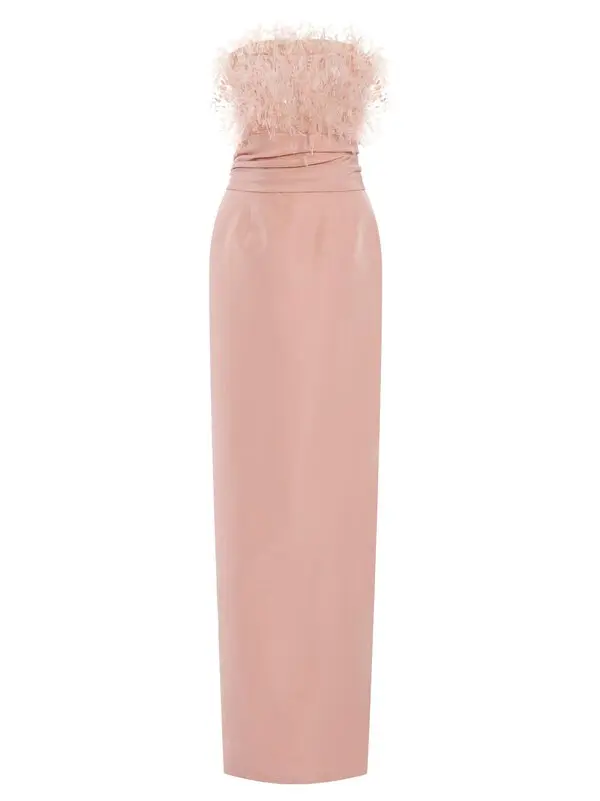 Oscar De La Renta Point D'esprit Silk Faille Gown - Pink