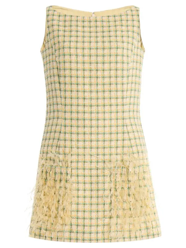 Oscar De La Renta Checked Tweed Mini Dress - Plaid