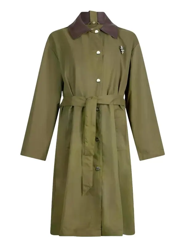 Liu Jo Hooded Coat With Contrasting Collar - Green