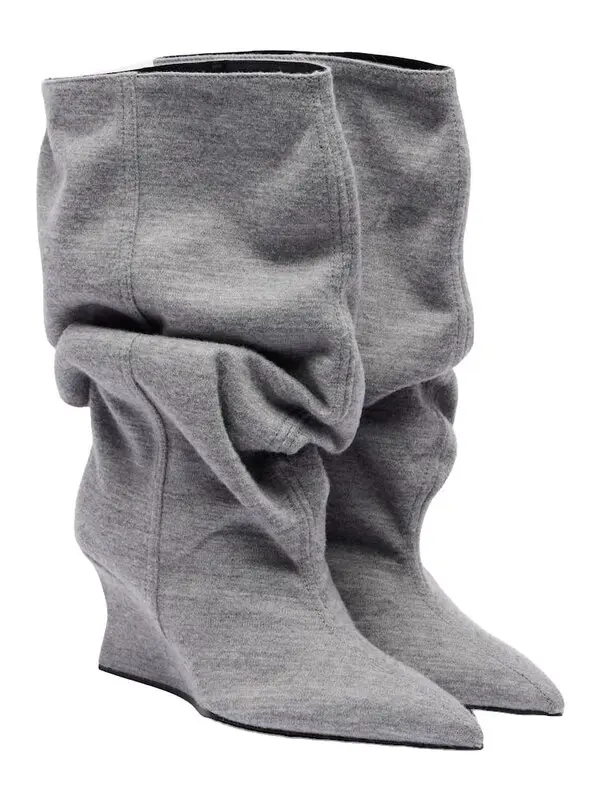 Balmain Draped Ankle Boots - Grey