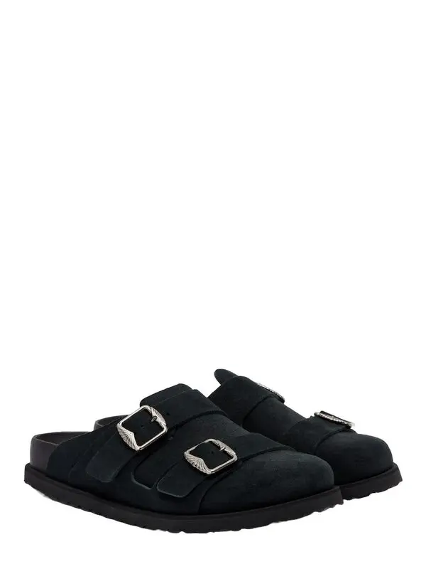 BIRKENSTOCK 222 West Suede Clogs - Black