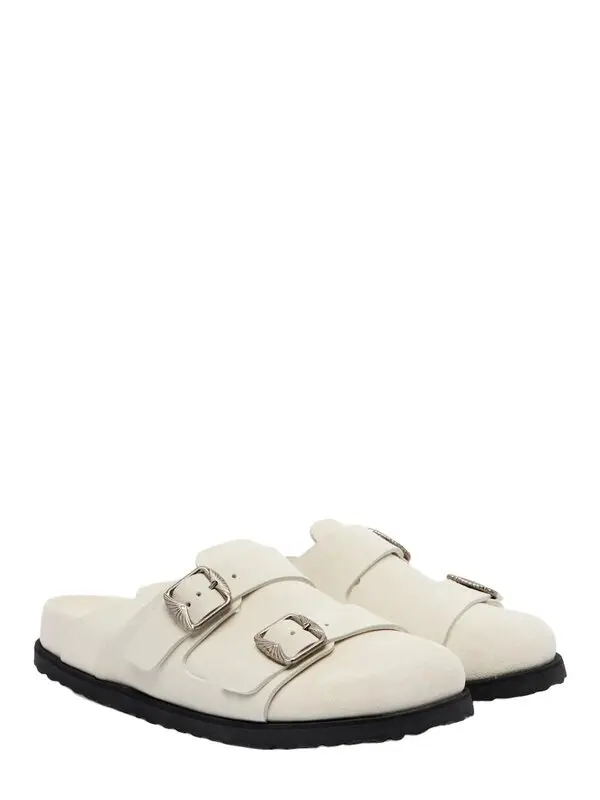 BIRKENSTOCK 222 West Suede Clogs - White