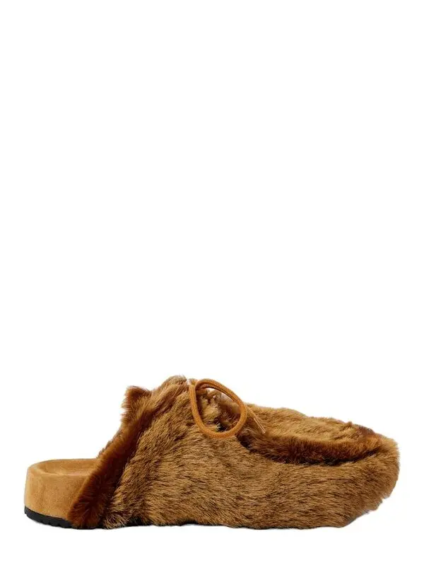 Dries Van Noten Shearling Clogs - Brown