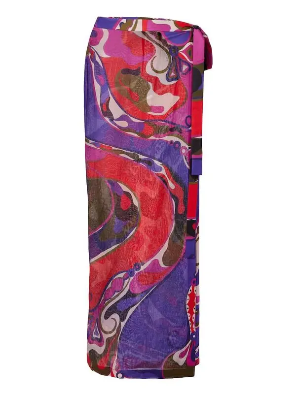 Emilio Pucci Orchidee Cotton Wrap Skirt - Multicoloured