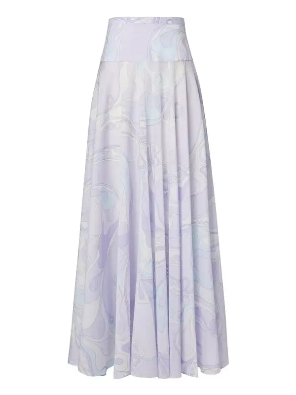 Emilio Pucci Orchidee Cotton Maxi Skirt - Purple