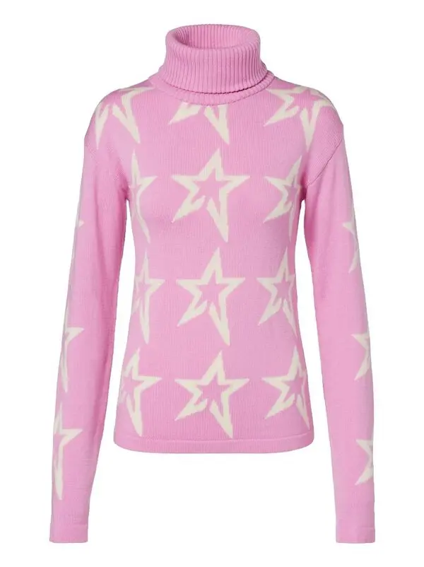 Perfect Moment Star Dust Wool Turtleneck Sweater - Pink