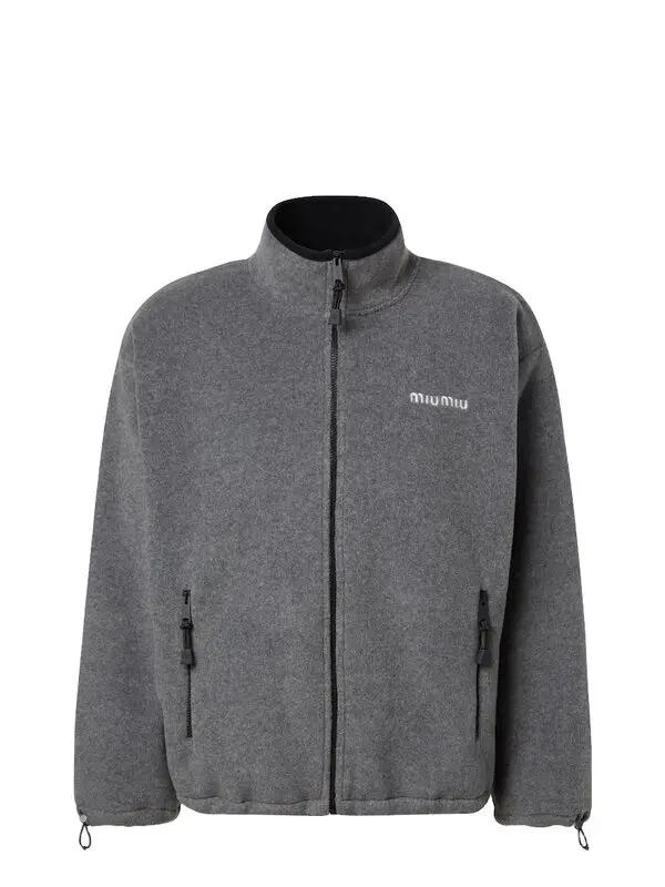 Miu Miu Logo Fleece Sweatshirt - Grey