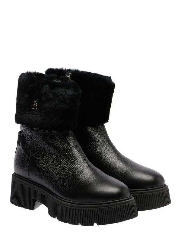 Bogner Turin Shearling-lined Leather Ankle Boots - Black