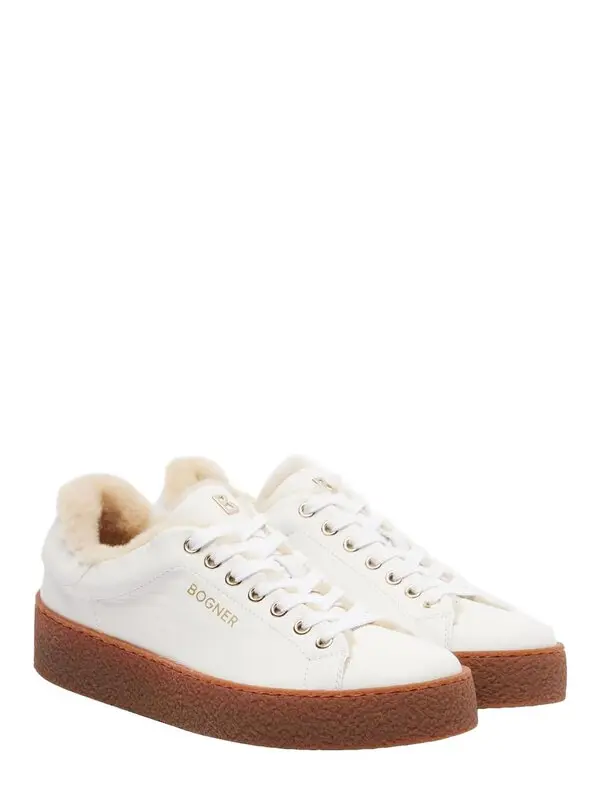 Bogner Lucerne Shearling-lined Leather Sneakers - White