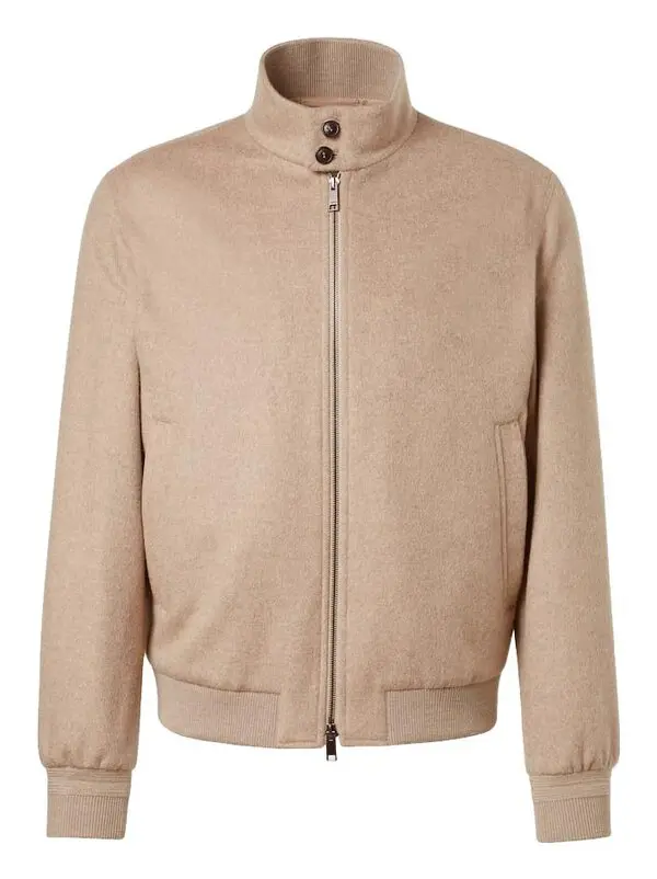Zegna Cashmere Bomber Jacket - Beige