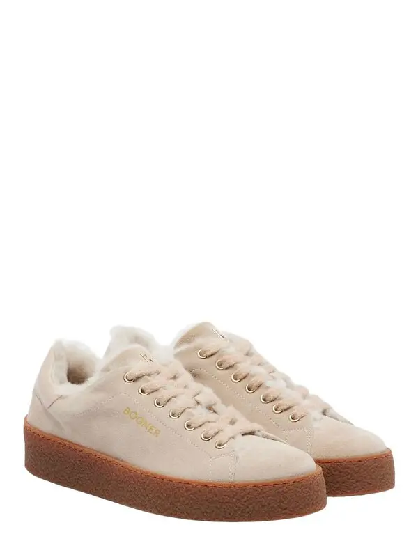 Bogner Lucerne Shearling-lined Suede Sneakers - Beige