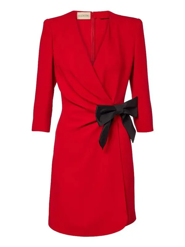 Valentino Garavani Bow-detail Silk Minidress - Red