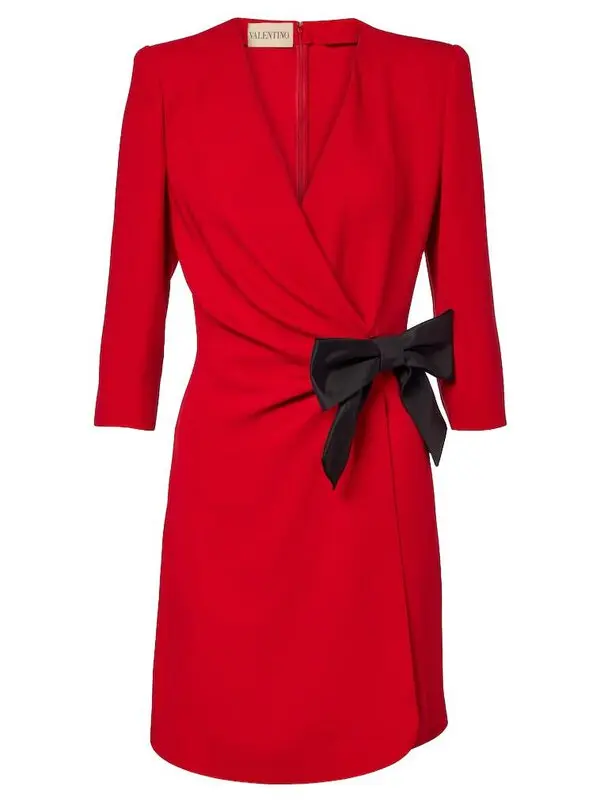 Valentino Garavani Bow-detail Silk Minidress - Red