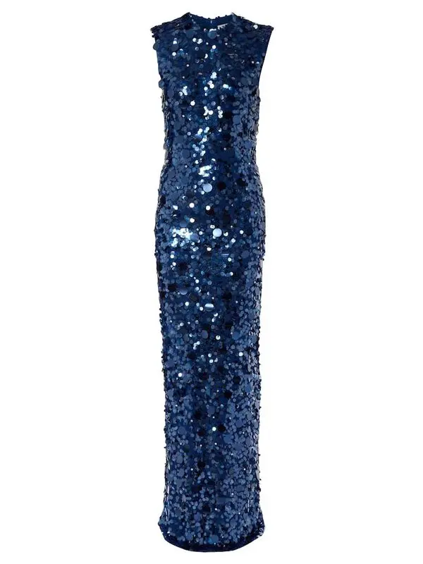 Carolina Herrera Sequined Gown - Blue