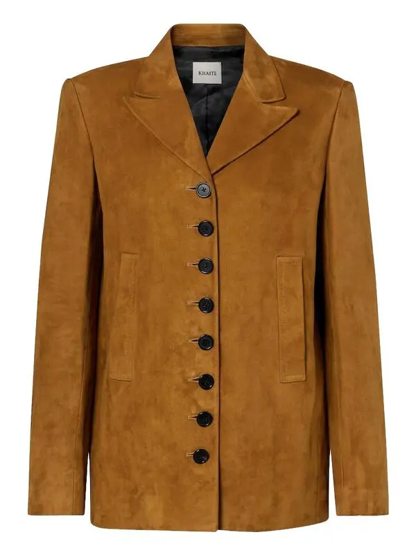 Khaite Saraphina Suede Jacket - Brown