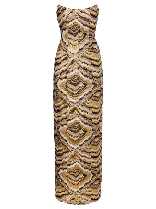MARKARIAN Odessa Paneled Jacquard Gown - Multicoloured