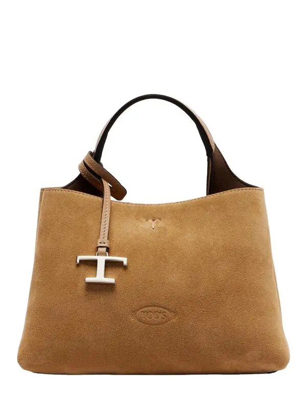 TOD'S Apa Mini Suede Tote Bag - Brown