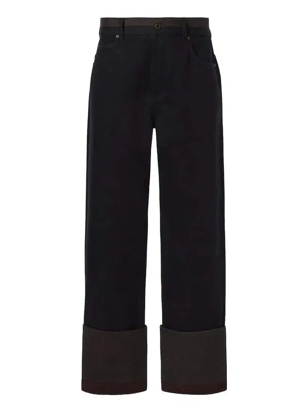 Loewe Colorblocked Wide-leg Jeans - Black