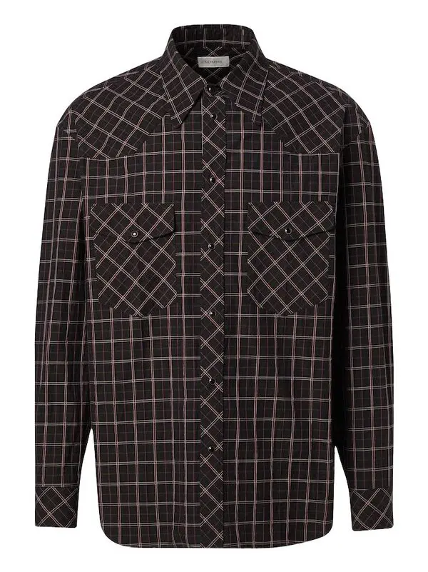LEMAIRE Checked Cotton Shirt - Black